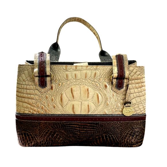 Brahmin | Bags | Brahmin Vintage Melbourne Leather Shoulder Bag Croc ...